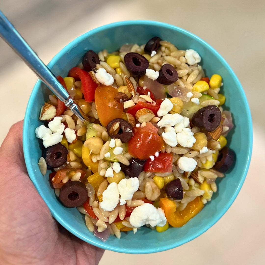 GREEK ORZO SALAD – 3 Farm Daughters Store